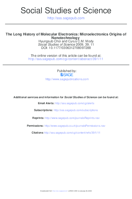 (PDF) The Long History of Molecular Electronics: Microelectronics ...