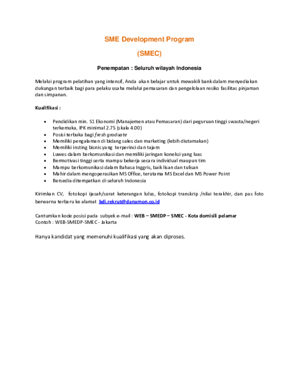 (PDF) SME Development Program SMEC | zia24 albantani - Academia.edu