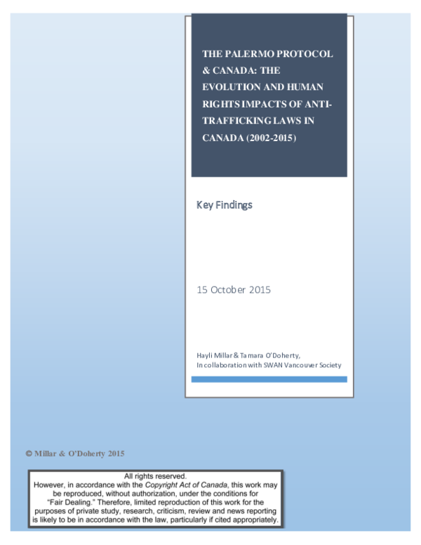 (PDF) The Palermo Protocol and Canada: The Evolution and Human Rights ...