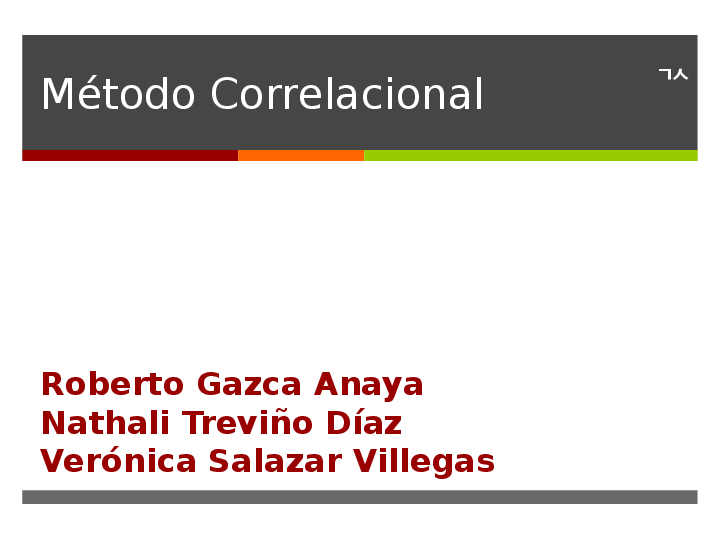 Método Correlacional