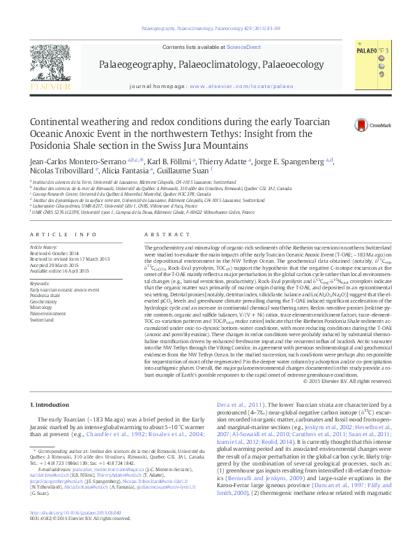 (PDF) Continental weathering and redox conditions during the early ...