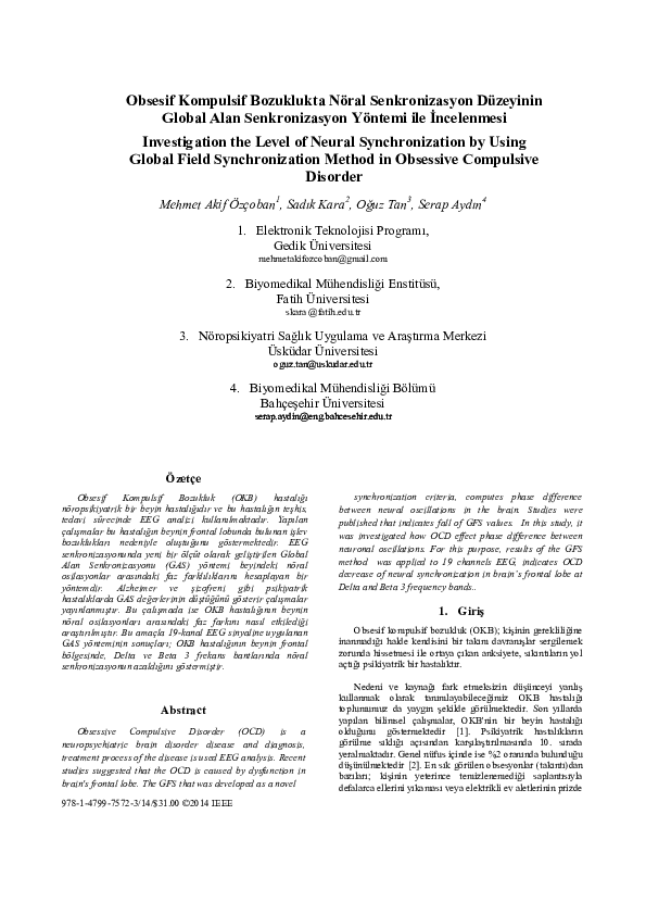 Pdf Investigation The Level Of Neural Synchronization By Using Global Field Synchronization