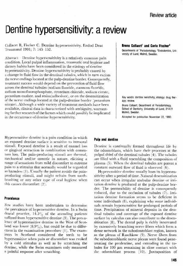 (PDF) Dentine hypersensitivity: a review