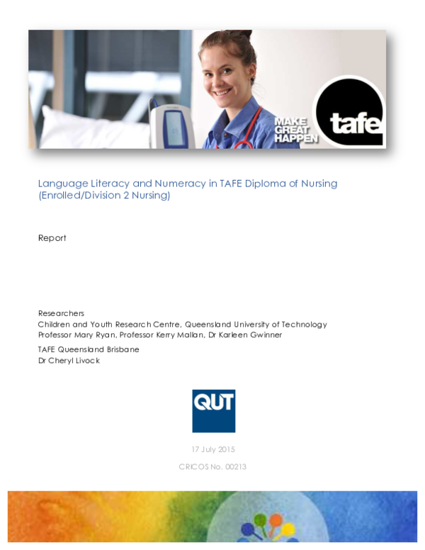 (PDF) Language Literacy and Numeracy in TAFE Diploma of Nursing ...