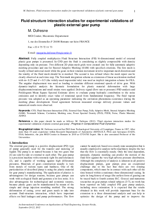 Pdf Recent Development Of Fluidstructure Interaction Capabilities In