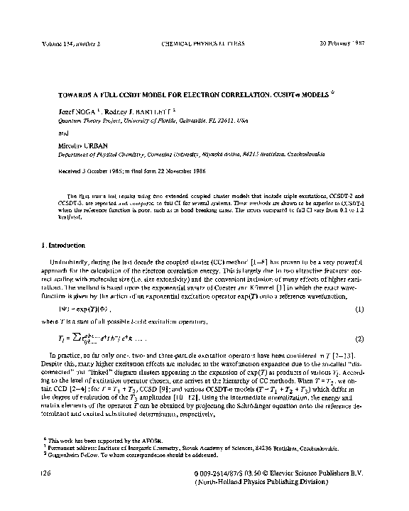 (PDF) Towards a full CCSDT model for electron correlation. CCSDT-n models