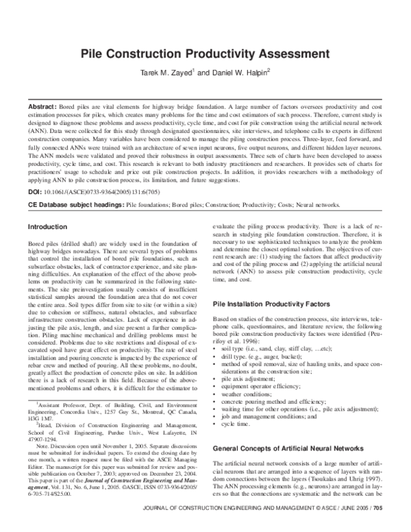 (PDF) Piling productivity assessment