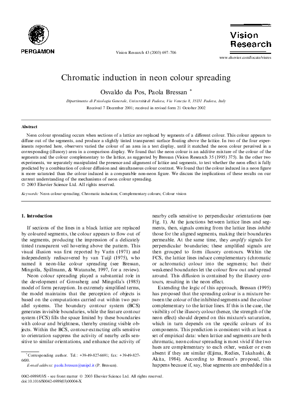 (PDF) Chromatic induction in neon colour spreading