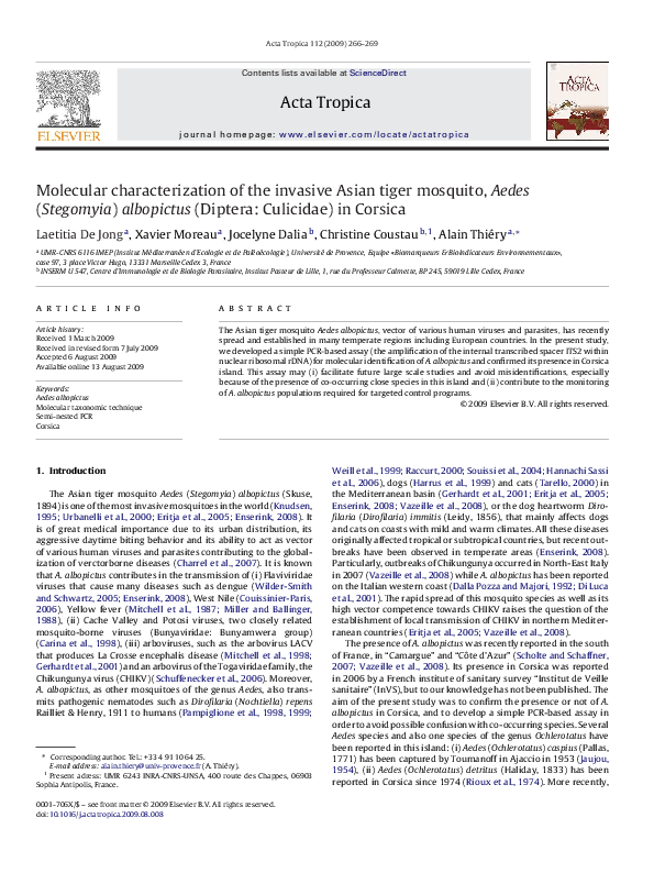 (PDF) First record of the invasive mosquito species Aedes (Stegomyia ...
