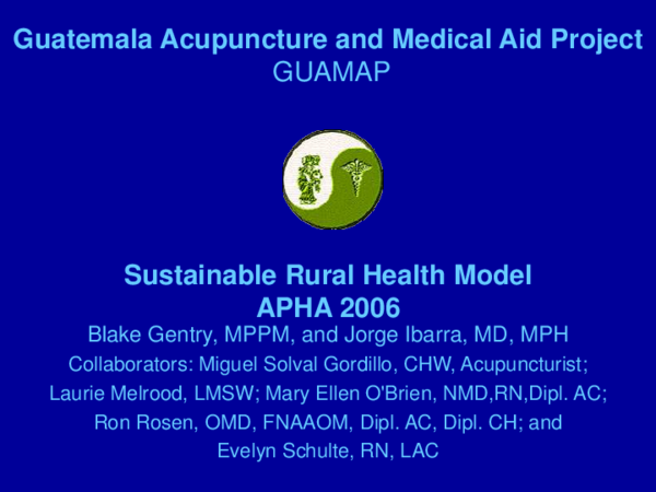 (PDF) Sustainable Rural Health Model