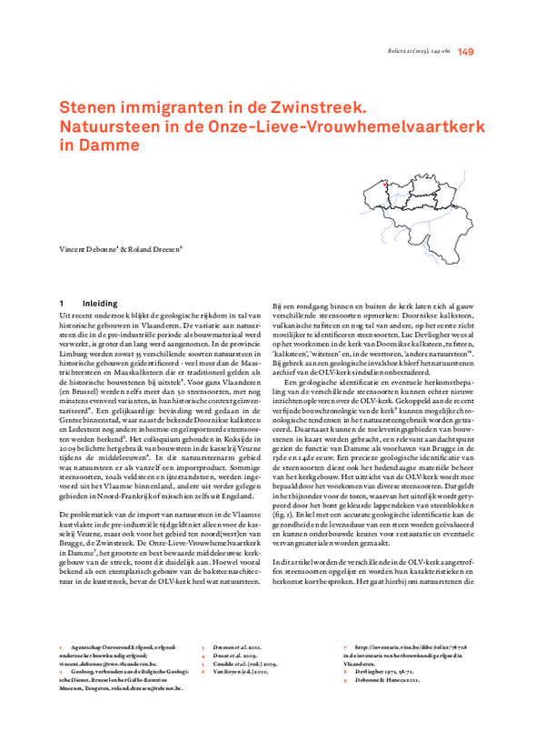 Stenen immigranten in de Zwinstreek. Natuursteen in de Onze-Lieve ...