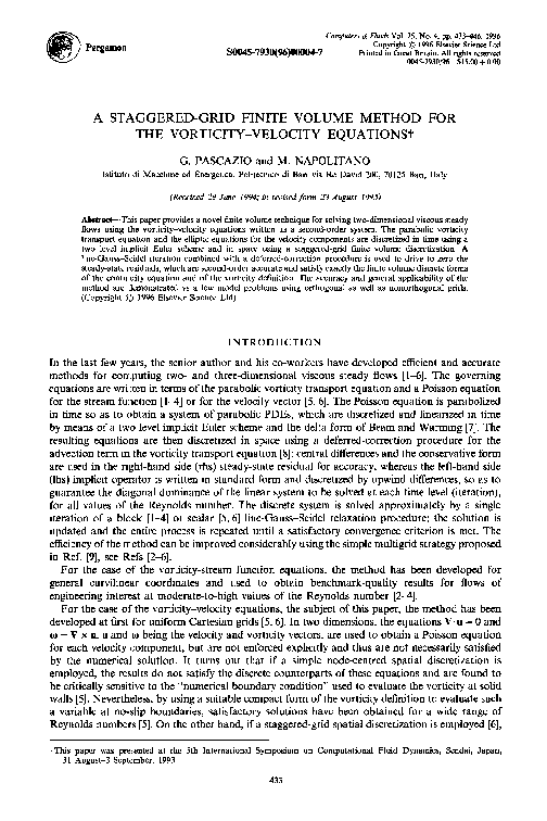 (PDF) A staggered-grid finite volume method for the vorticity-velocity ...
