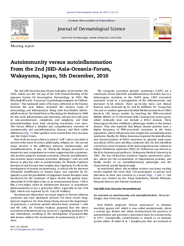(PDF) Autoimmunity versus autoinflammation