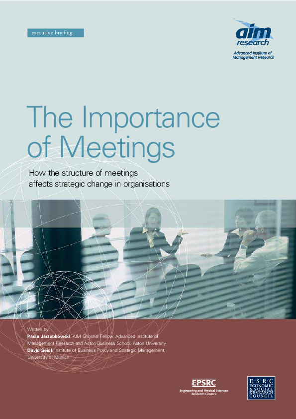 (PDF) The Importance of Meetings