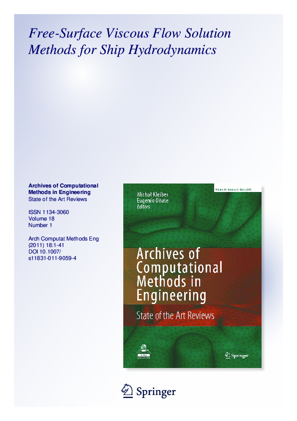 (PDF) Free-Surface Viscous Flow Solution Methods for Ship Hydrodynamics