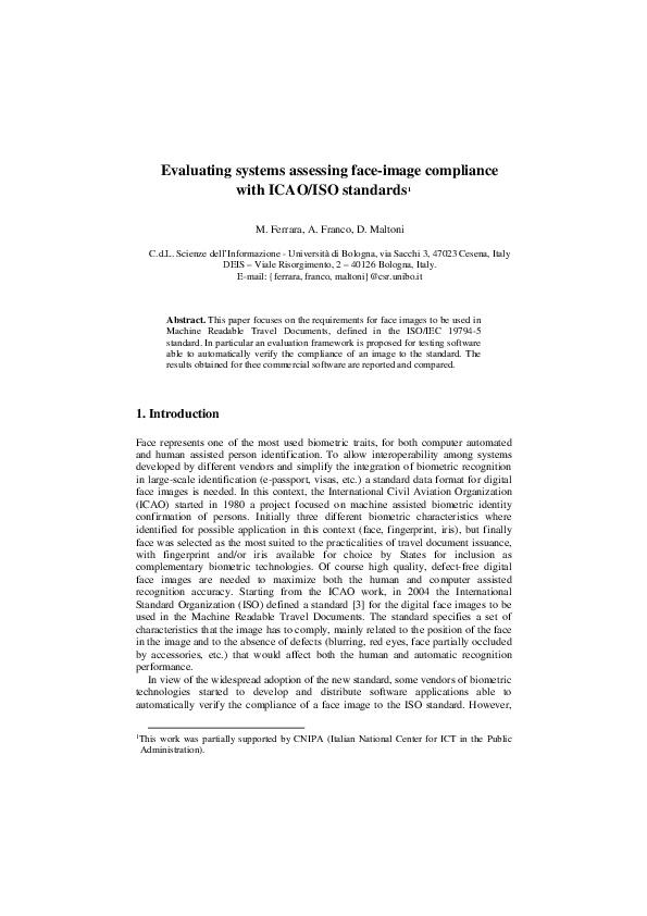 (PDF) Evaluating Systems Assessing Face-Image Compliance with ICAO/ISO ...