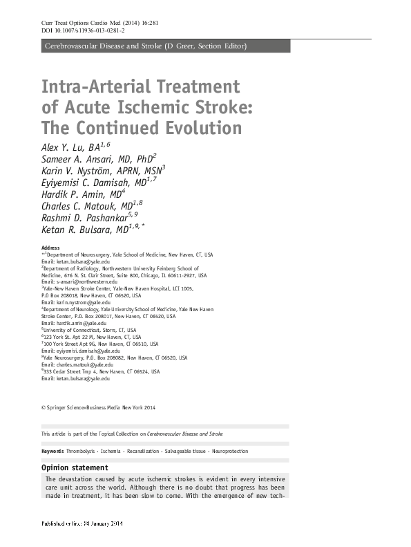 (PDF) Statement of ESMINT and ESNR regarding recent trials evaluating the endovascular treatment ...