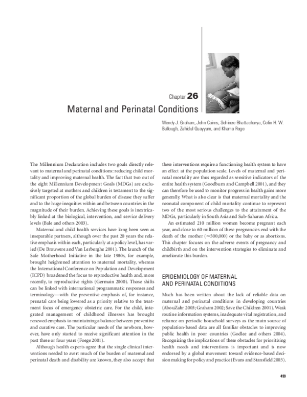 (PDF) Maternal and Perinatal Conditions