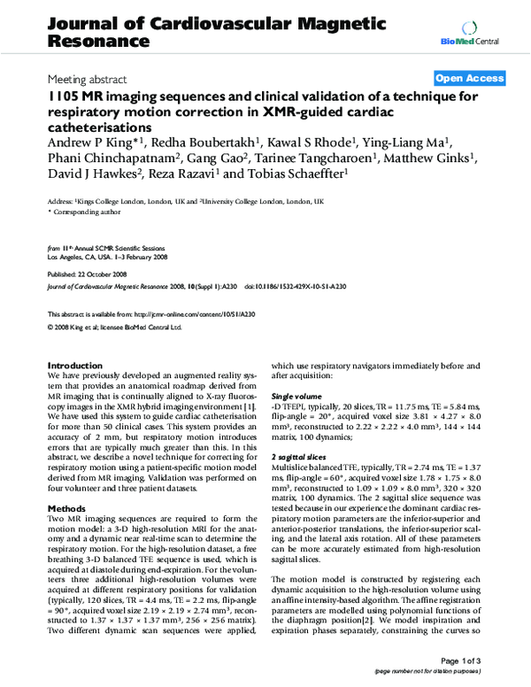 (PDF) 1105 MR imaging sequences and clinical validation of a technique for respiratory motion ...