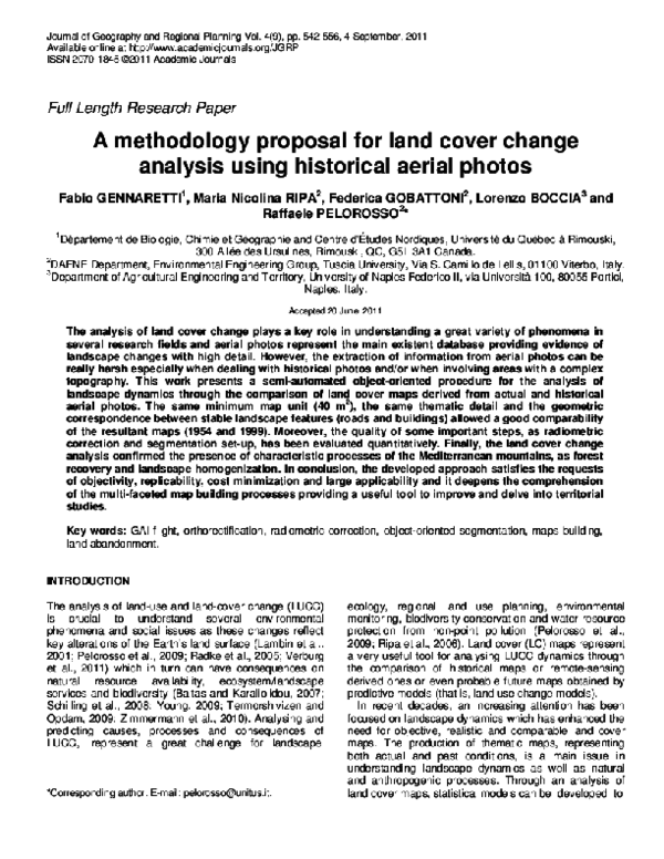 (PDF) A methodology proposal for land cover change analysis using ...