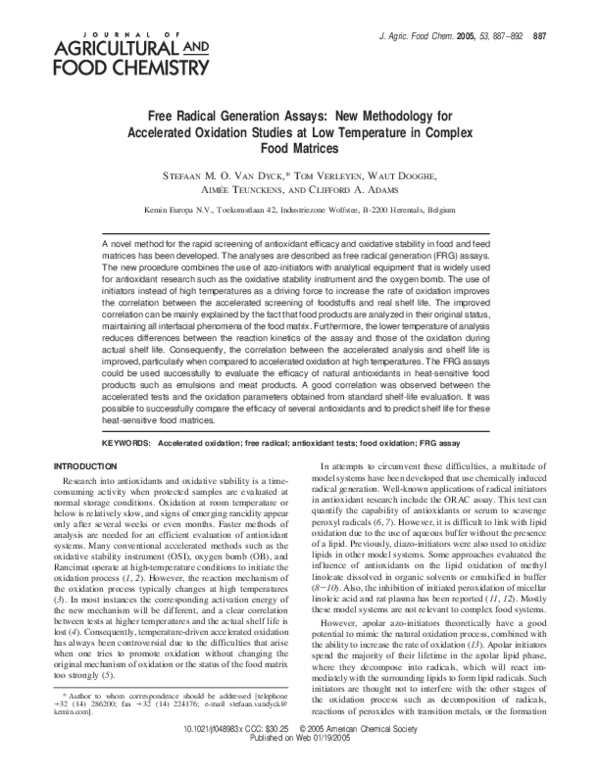 (PDF) Free Radical Generation Assays: New Methodology for Accelerated ...