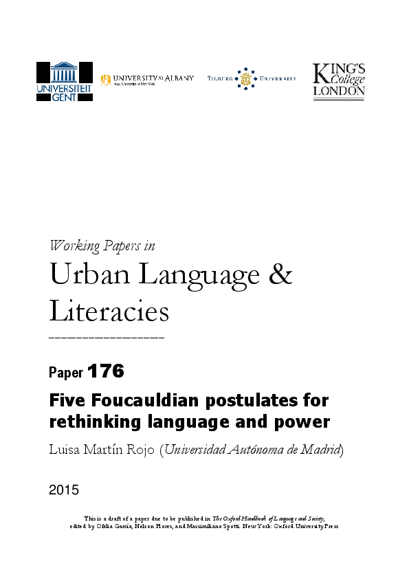 Five Foucauldian postulates for rethinking language and power