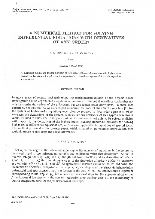 (PDF) A numerical method for solving differential equations with ...