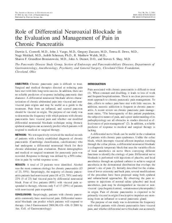 (PDF) Role of differential neuroaxial blockade in the evaluation and ...