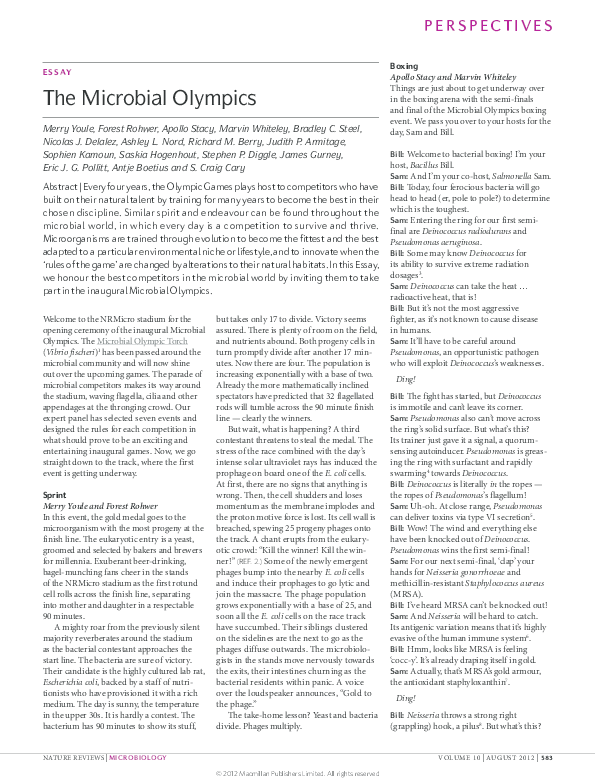 (PDF) The Microbial Olympics