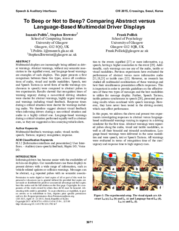 (PDF) To Beep or Not to Beep?