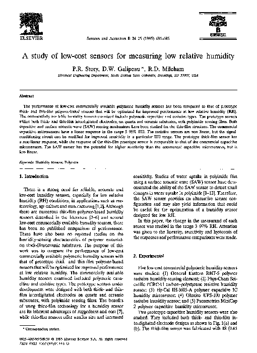 (PDF) A study of low-cost sensors for measuring low relative humidity
