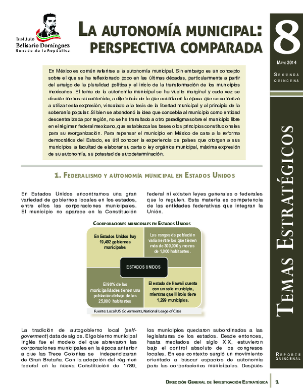 (PDF) La autonomía municipal: perspectiva comparada