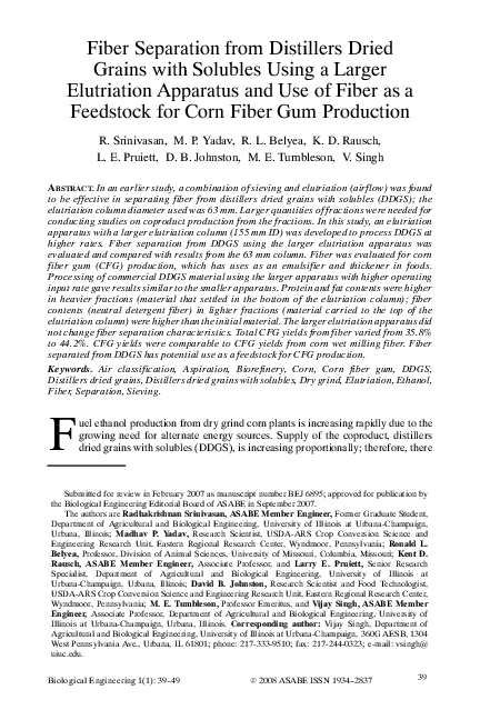 (PDF) Fiber Separation from Distillers Dried Grains with Solubles Using ...