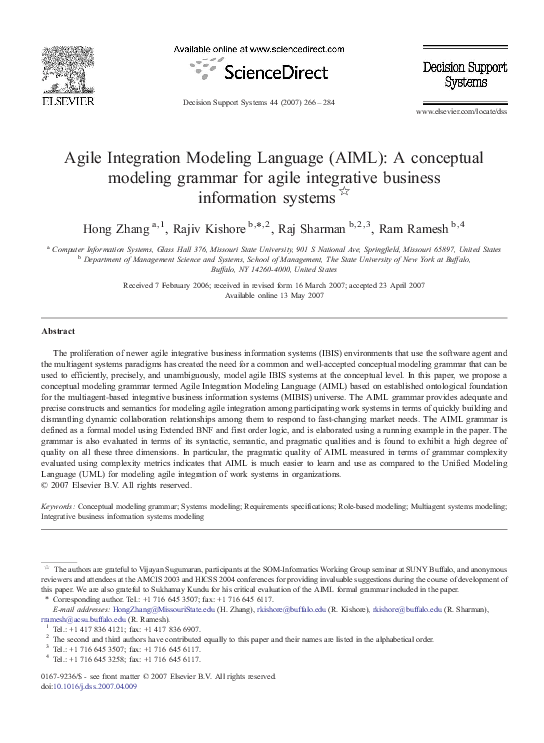 Pdf Agile Integration Modeling Language Aiml A Conceptual Modeling