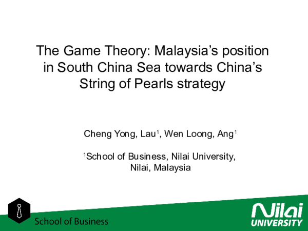 (PPT) The Game Theory: Malaysia’s position in South China Sea towards ...