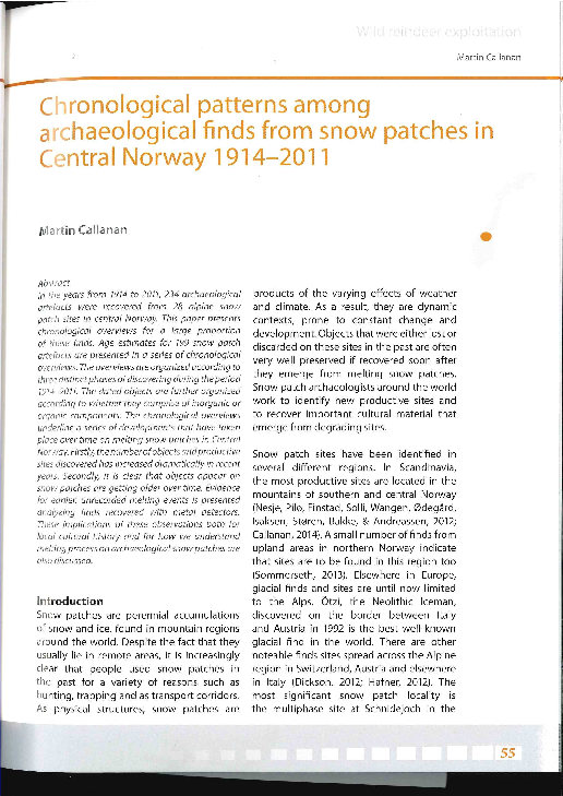 (PDF) Chronological patterns among archaeological finds from snow ...