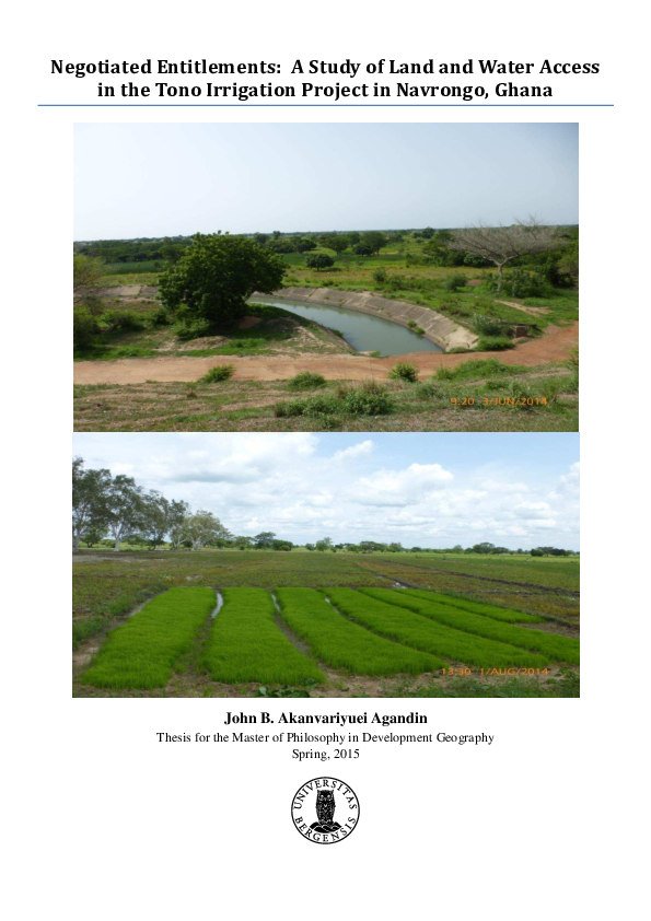 (PDF) Negotiated Entitlements: A Study of Land and Water Access in the ...