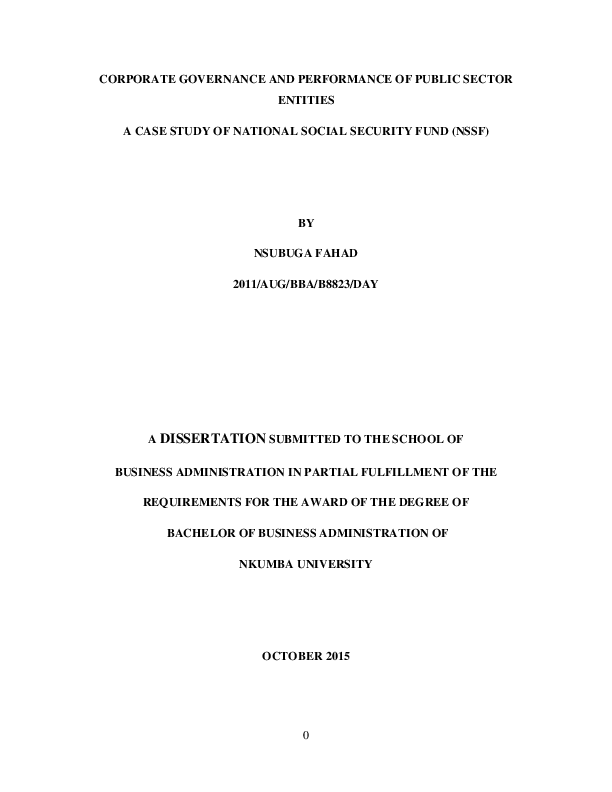 (PDF) CORPORATE GOVERNANCE AND PERFORMANCE OF PUBLIC SECTOR ENTITIES