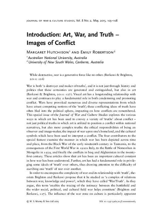 (PDF) Art, War, and Truth: Images of Conflict