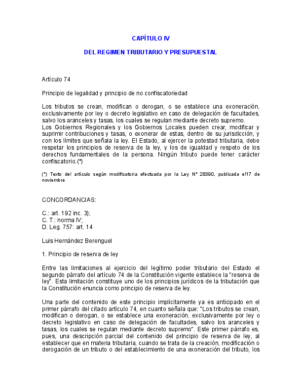 (DOC) CAPÍTULO IV del regimen tributario y presupuestal