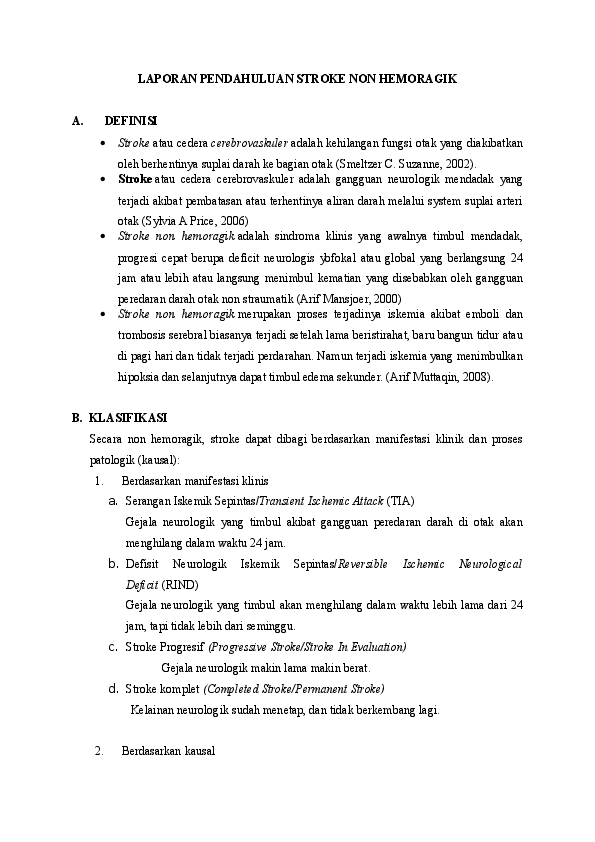 (DOC) LP STROKE NON HEMORAGIK