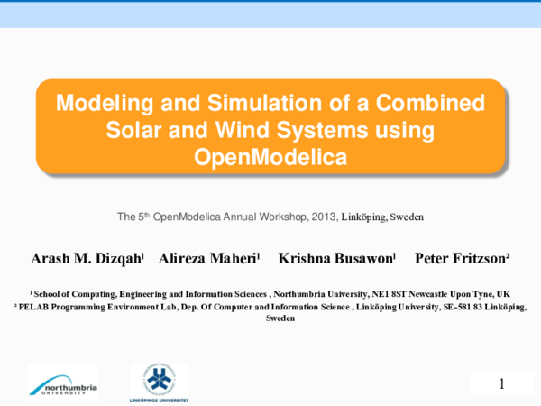 (PDF) Modeling and simulation of a combined solar and wind systems ...