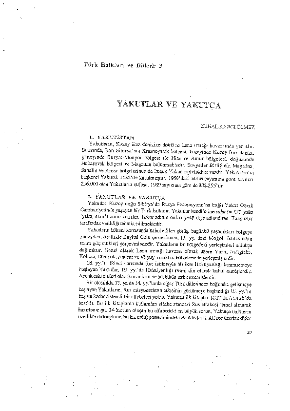 (PDF) Yakutlar ve Yakutça//Yakuts and Yakut Language