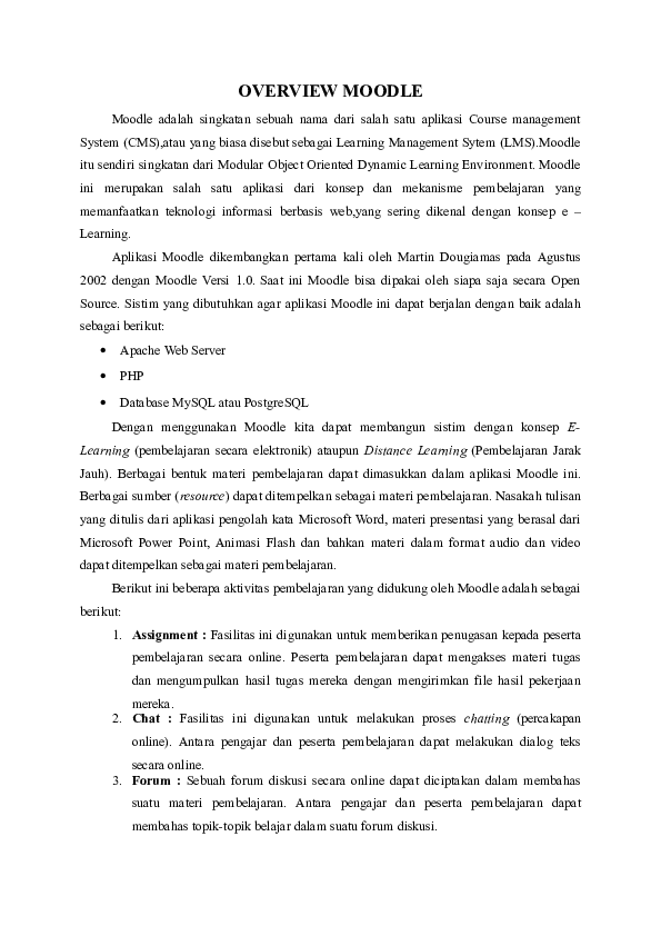 (DOC) OVERVIEW MOODLE