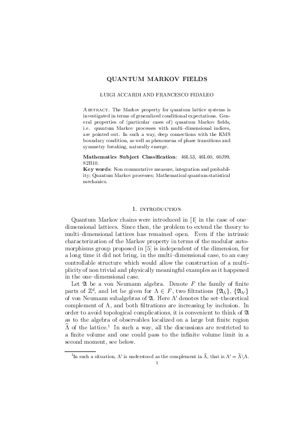 (PDF) Quantum Markov fields