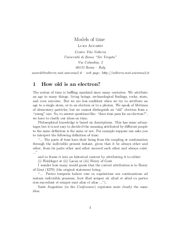(PDF) Models of Time