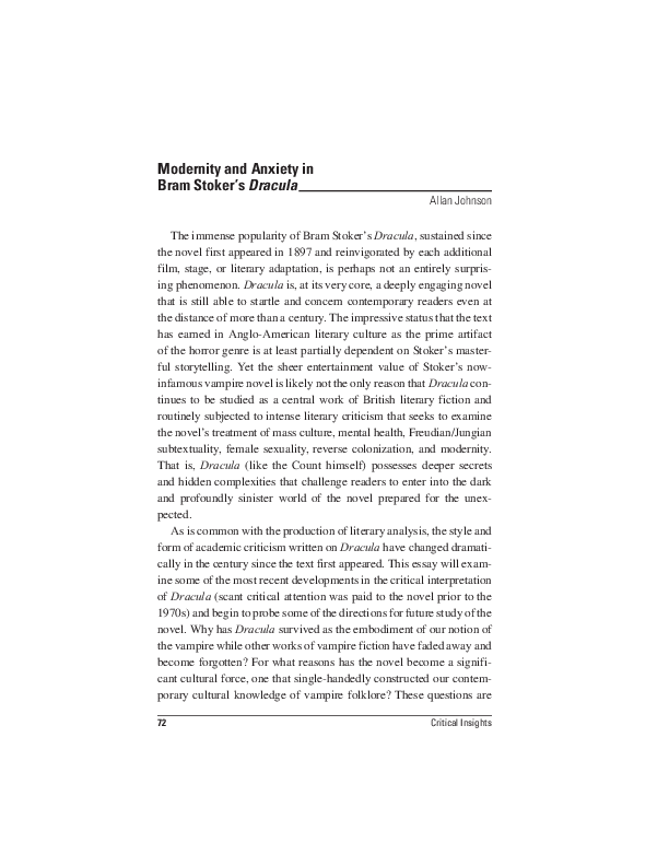 (PDF) Dracula critical insights