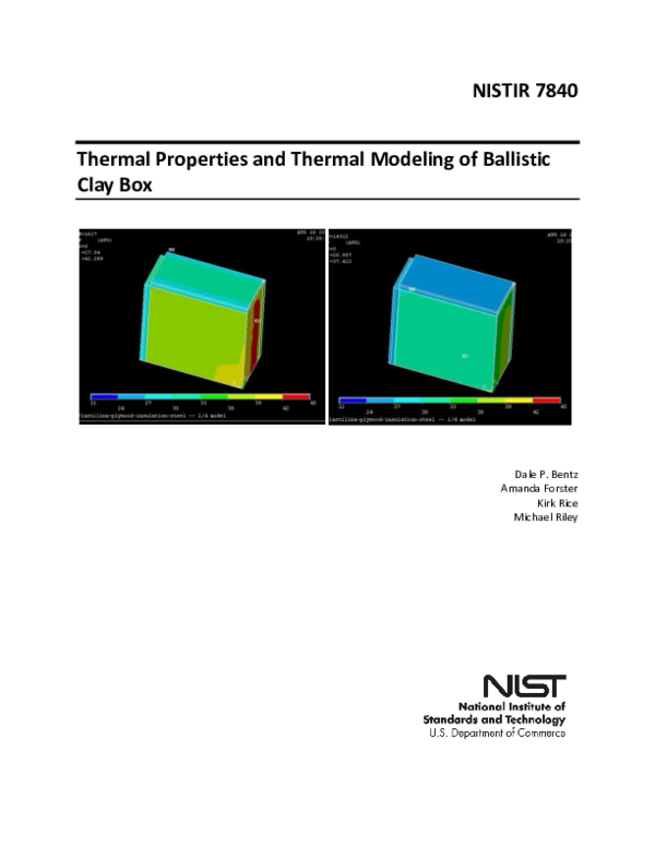 (PDF) Thermal Properties and Thermal Modeling of Ballistic Clay Box