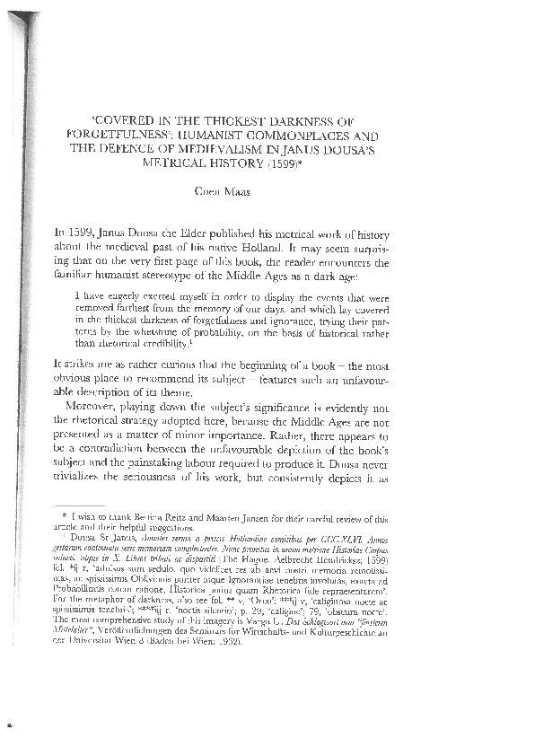 (PDF) “Covered in the Thickest Darkness of Forgetfulness”: Humanist ...