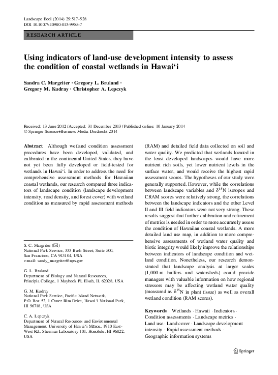 (PDF) Using indicators of land-use development intensity to assess the ...